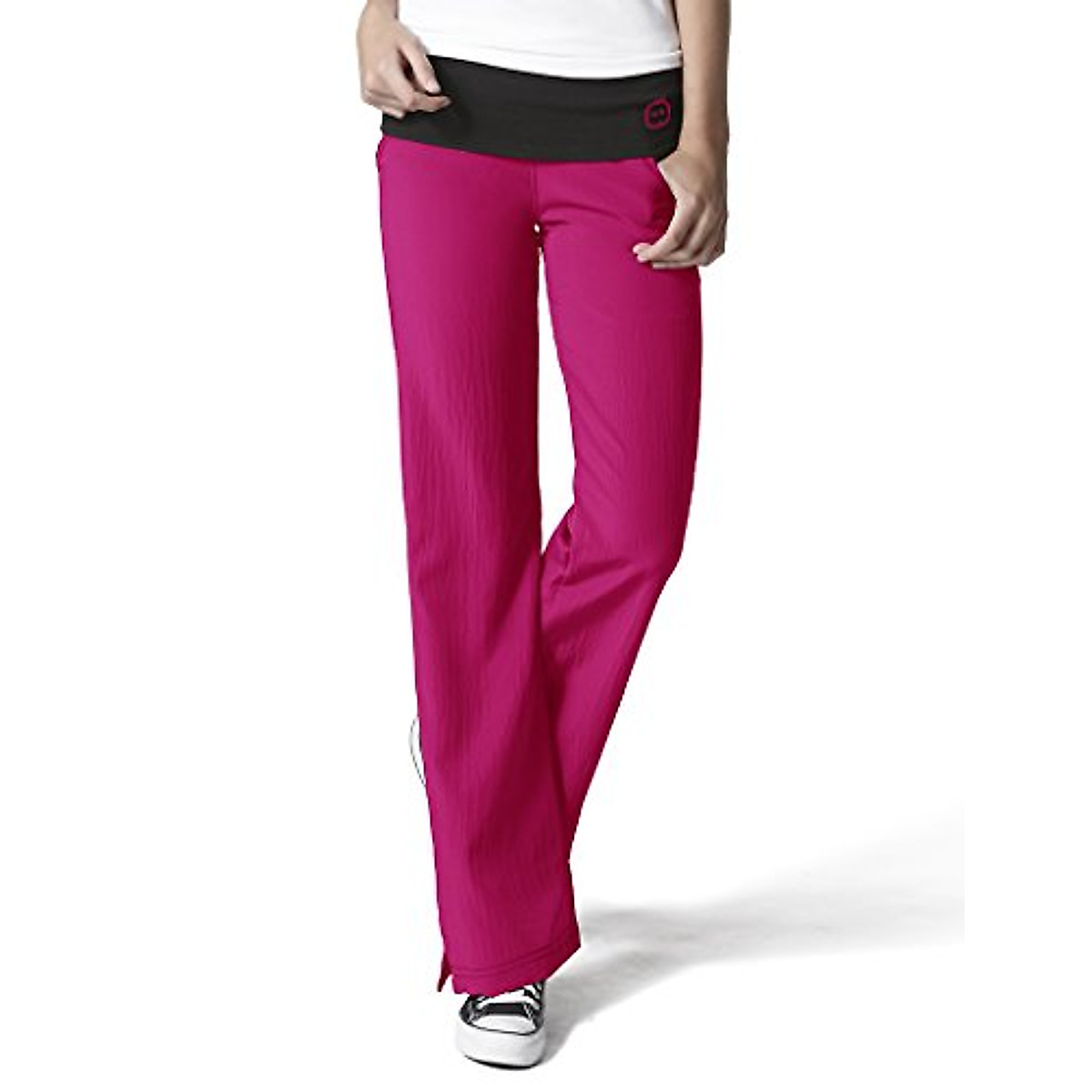 WonderWink Women's Four Stretch Fold Over Knit Waist Scrub Pant, Coral Reef, 3X-Large