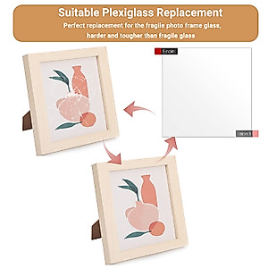 Enoin 2pcs 8 x 8 Inch Clear Acrylic/Plexiglass Sheet 0.118" 1/8 Inch Thick, Plastic Sheet Transparent Board Panel for Glass, DIY Project, Picture Frame,Paintings, Art Craft