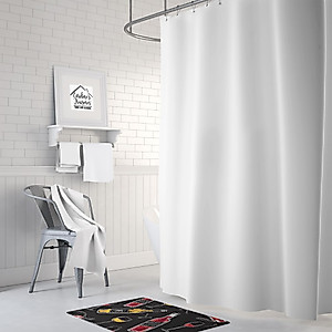 Caroline's Treasures BB5197RUG Red and White Wine on Black Machine Washable Memory Foam Mat, Bathroom Rug, Non-Slip Bath Mat, Durable Thick Washable Rugs for Kitchen, Bathroom Quick Dry, Decorative Ar