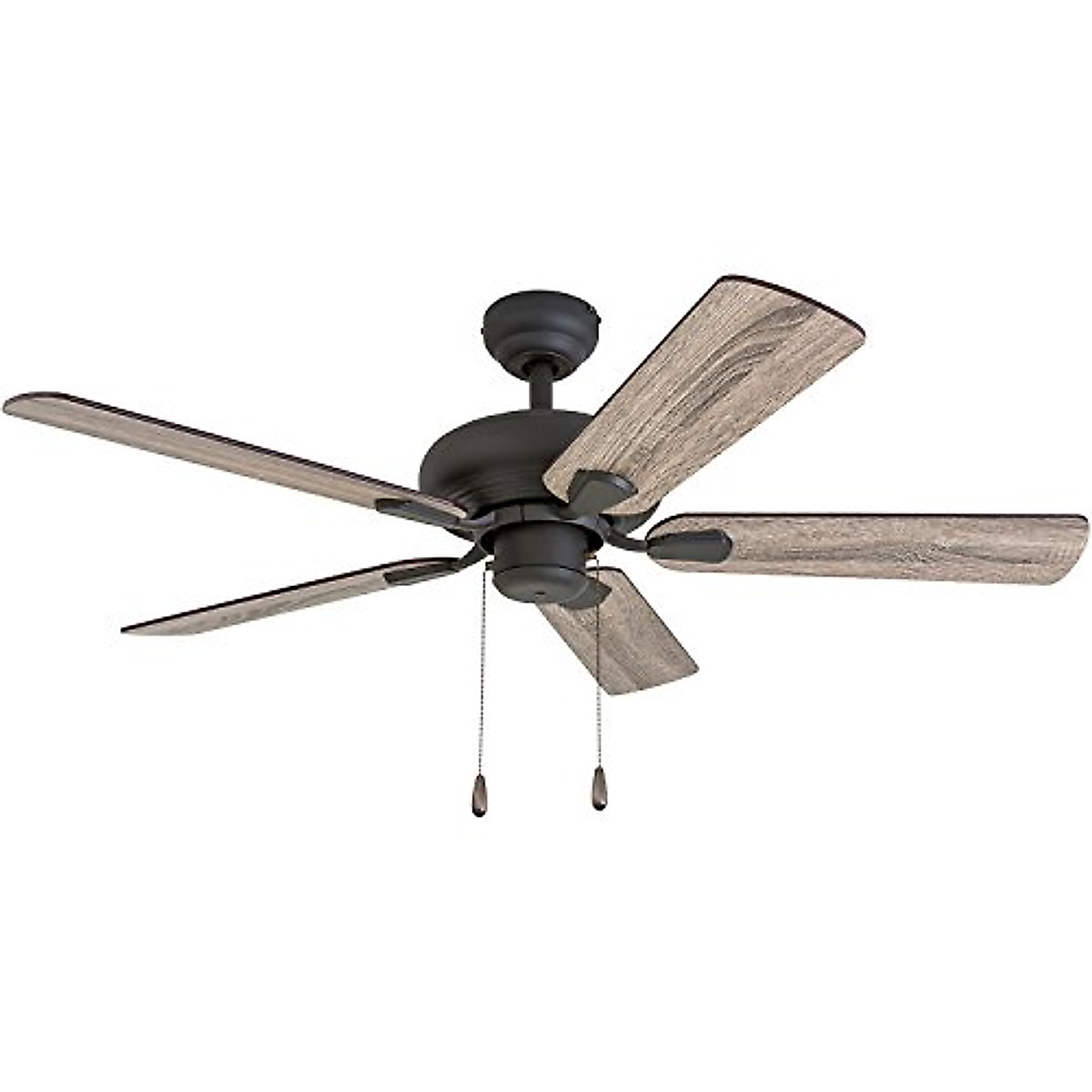 Prominence Home Madison County, 42 Inch Industrial Style LED Ceiling Fan with Light, Pull Chain, Three Mounting Options, Modern Dual Finish Blades, Reversible Motor - 50588-01 ( Bronze)