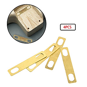 4Pcs Yootones Guitar Neck Shims 2Pcs 0.2mm, 1Pcs 0.5mm & 1Pcs 1mm Thickness Brass Shims Compatible with Guitar Bass Bolt-on Neck Repair(Gold)