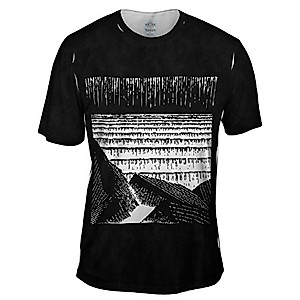 Yizzam- M.C.Escher - Blocks of Basalt Along The Sea (1919) -Tshirt- Mens Shirt-4X Multicolored