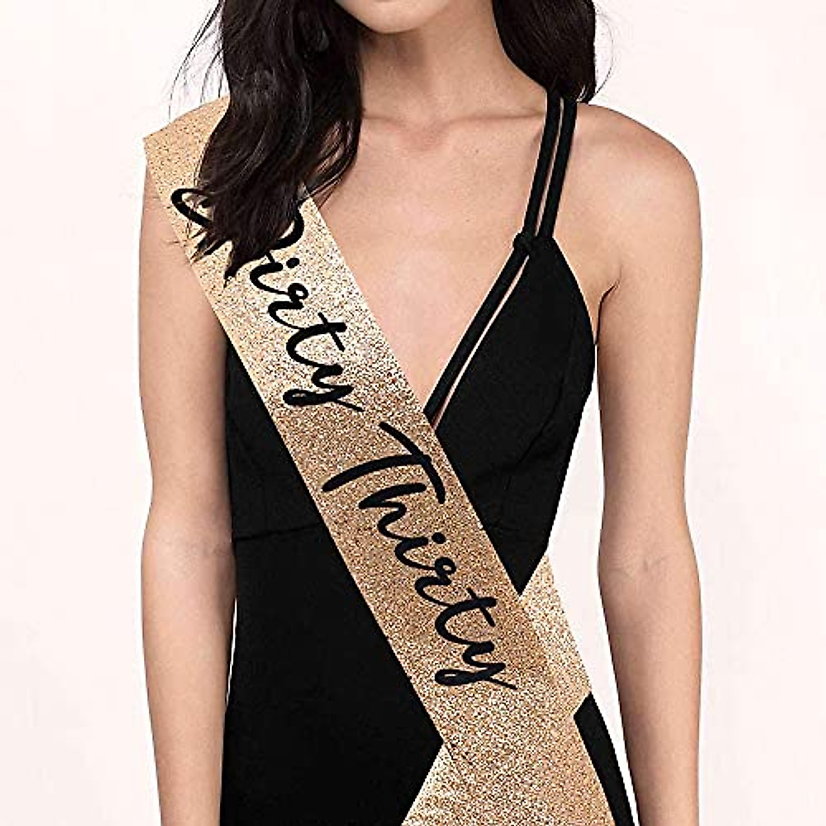 "Dirty Thirty" Sash and Rhinestone Crown Set - 30th Birthday Party Gifts Birthday Sash for Women Birthday Party Supplies