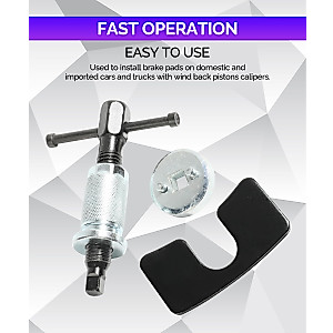 RACOONA Disc Brake Piston Caliper,Brake Caliper Piston Rewind Tool,Car Accessories Brake Piston Wind Back Tool,Car Rear Brake Pad Wind Back Tool,Brake Caliper Rewind Tool Disk Brake Pad Replacement