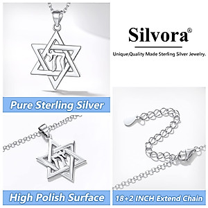 Jewish Hebrew Chai Necklace Star of David Pendant for Female Vintage Dainty Jewelry Birthday Gift for Mother Sister
