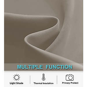 RYB HOME Sliding Glass Door Curtains for Patio, Blackout Thermal Insulating Privacy Vertical Blinds for Large Window Living Room Bedroom Drop Cloth Closet Divider, W 100 x L 84 inches, Sand