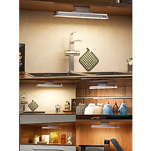Baseus 42LED Wireless Under Cabinet Lighting, Magnetic Closet Light, Dimmable, Touch Control, Adjustable Color Temperature/Brightness, Rechargeable USB-C Powered Kitchen Cabinet Lighting