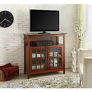 Convenience Concepts Big Sur Highboy TV Stand with Storage Cabinets Home_Furniture_and_Decor, Cherry