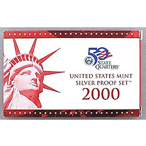 2000 S U.S. Mint 10-coin Silver Proof Set - OGP box & COA Proof