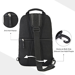 EVER ADVANCED Sling Backpack Crossbody Bag for Men Women, Lightweight One Strap Backpack Shoulder Bag Travel Hiking Chest Bags Daypack, 10L Capacity, Dark Grey