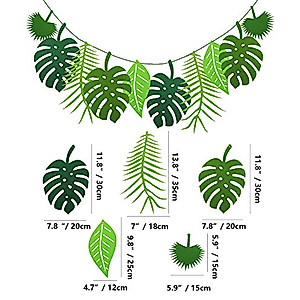 PIXHOTUL 4 Pack Tropical Leaf Banner Hawaii Luau Party Leaves Garland Summer Beach Theme Wedding Birthday Party Decor