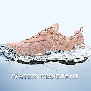 COTTIMO Women's Waterproof Hiking Shoes Non Slip Sneakers Lightweight Tennis Shoes for Work Walking Running Trekking Trail Shoes Pink