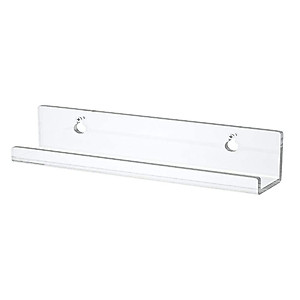 esowemsn A Set of Clear Acrylic Shelves Wall Mounted Floating Display Shelves with Screws Clear Invisible Bookshelves Best for Record Storage,Picture Display,Magazine,Book,Files Organizer