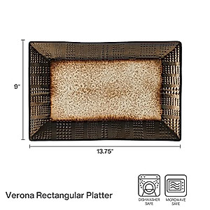 Gourmet Basics by Mikasa Verona Cream Rectangular Platter, 13.75 Inch