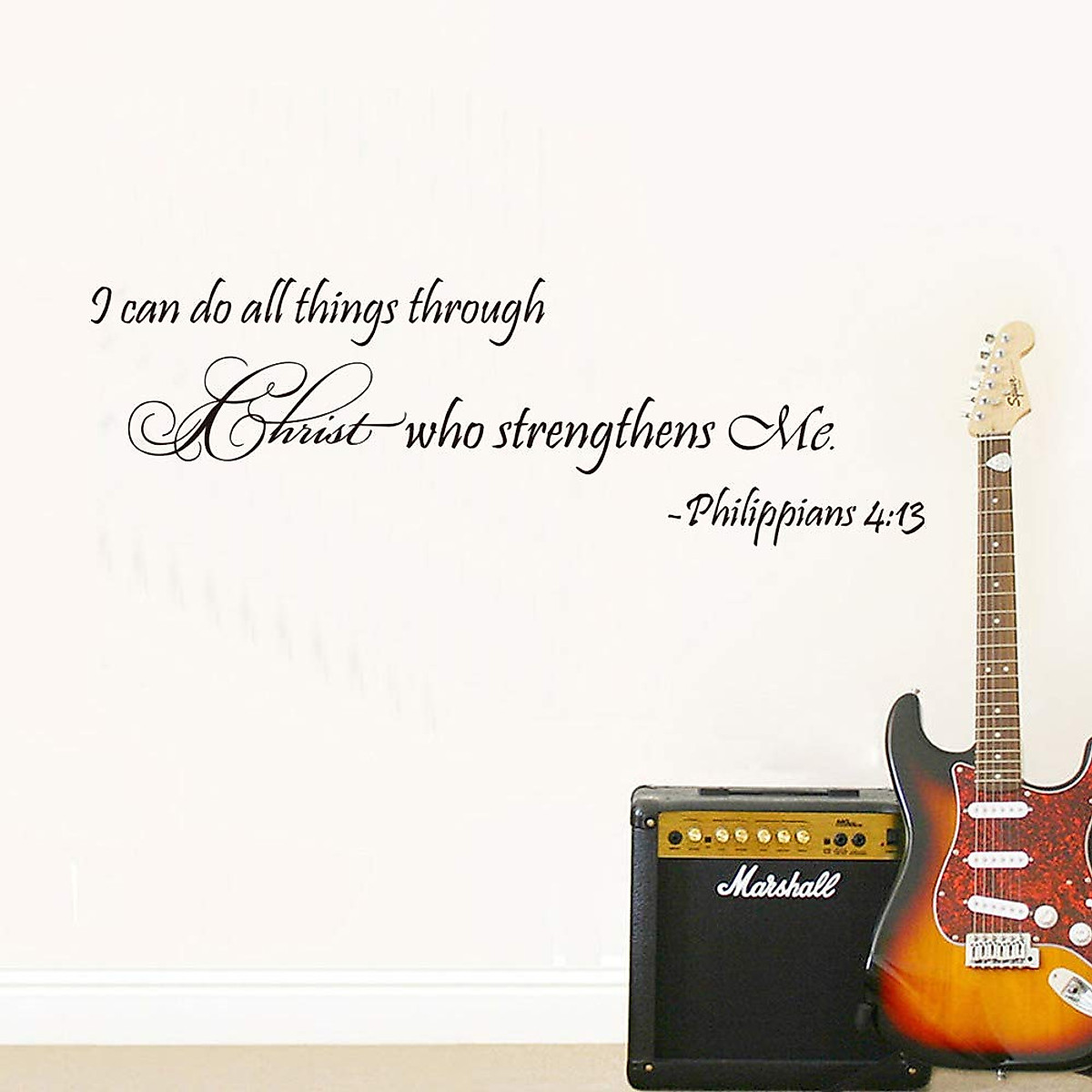 Summerjokes I Can Do All Thing Through Christ Who Strengthens Me Funny Inspiring Wall Sticker Decal Vinyl Sticker, Believe In Family Living Room Office School Classroom Library Gym Art Wall Decoration