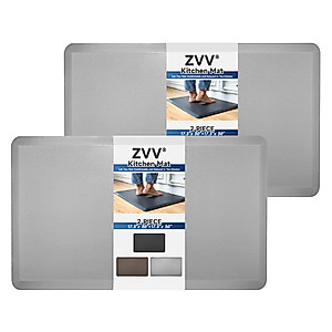 ZVV Kitchen Mats Cushioned Anti Fatigue 2PCS Kitchen Rugs Waterproof Non-Slip Durable Stain Resistant Thick Memory Foam Heavy Duty Ergonomic Comfort Standing Mat for Floor,Laundry,Housewarming Gifts