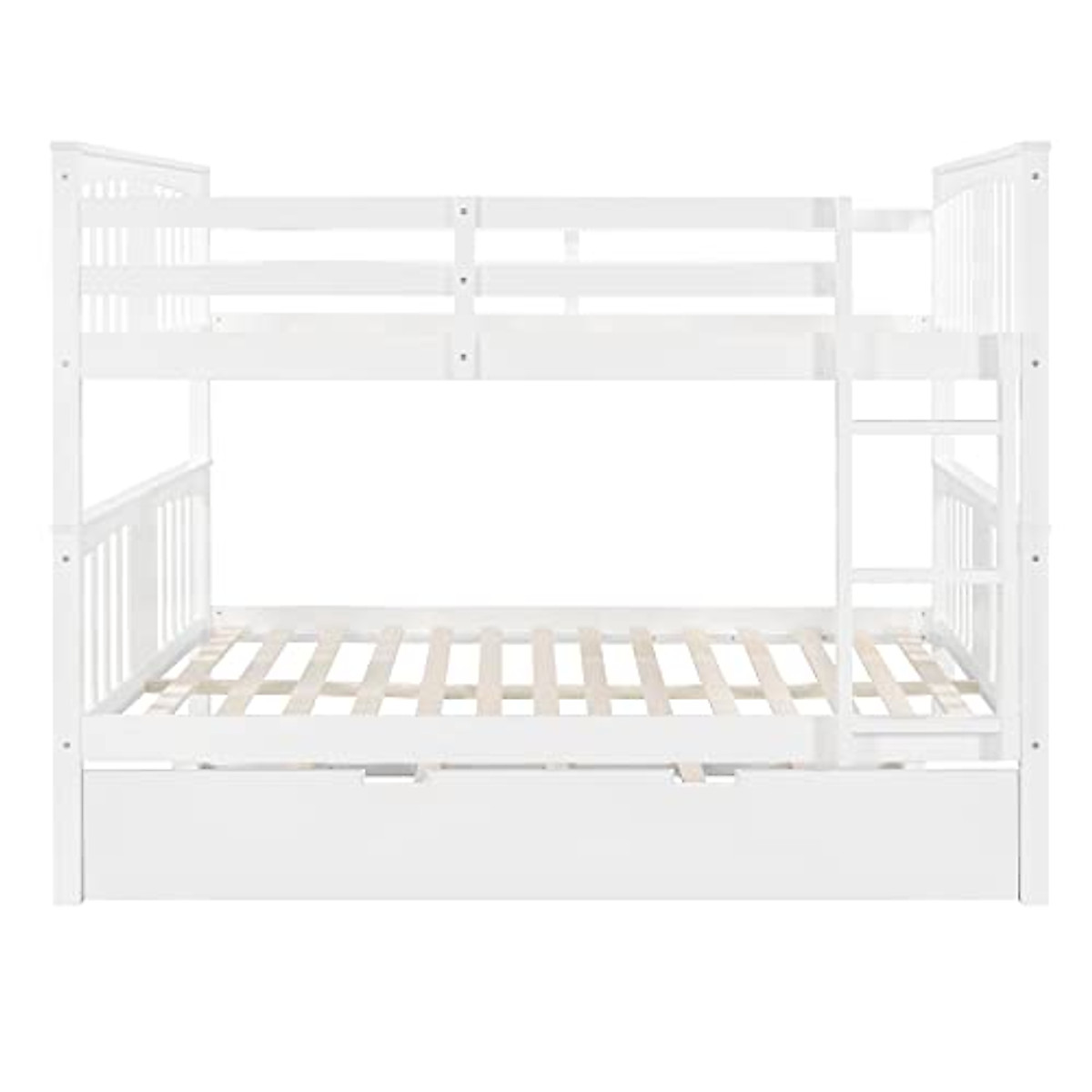 DEYOBED Full Over Full Wooden Bunk Bed with Trundle - Suitable for Kids, Teens, and Adults, Maximizing Space and Comfort in Bedrooms