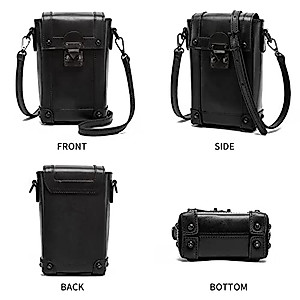 Montana West Mini Crossbody Bag for Women Genuine Leather Vintage Shoulder Bag Cell Phone Purse AR-MWG01-9062BK