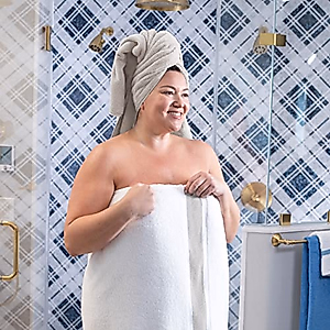 Aston & Arden Recycled Striped Turkish Hand Towels - (Set of 4) Soft & Absorbent Eco-Friendly Aegean Cotton Blend, 600 GSM, Decorative Towel for Bathroom, Home, Hotel, and Salon, Weathered Grey