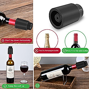 SCHACHUP Electric Wine Bottle Opener,Automatic Wine Opener Set,Wine Corkscrew with Wine Vacuum stopper, Wine Aerator Pourer and Foil Cutter Set for Home Kitchen Party Bar Wedding, gift in Black