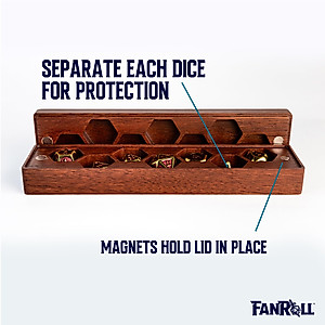 FanRoll by Metallic Dice Games Premium Wood Dice Vault: Purple Heart, Role Playing Game Dice Accessories for Dungeons and Dragons