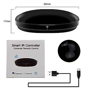 Smart IR Remote Control,All in One WiFi IR Blaster Control, Universal Infrared Remote Control for TV DVD Air Conditioner STB etc,Compatible with Alexa, Google Assistant No hub