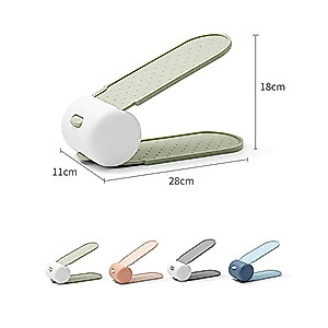 ZANBANG 6Pcs Shoe Slots Organizer,Adjustable Double Deck Shoe Rack Holder Space Saver ZML-286 (Blue)