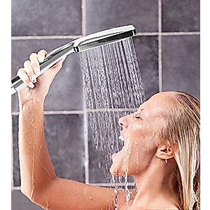 GRICH High Pressure Shower Head with Handheld, 6 Spray Modes/Settings Detachable Shower Head with Stretchable 59" 304 Stainless Steel Hose and Multi Angle Adjustable Shower Bracket