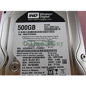 500GB SATA 7200 RPM HD (WD5003ABYX) -