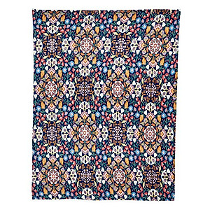 Vera Bradley Women's Packable Fleece Blanket, Enchanted Mandala Blue, One Size