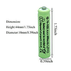 QBLPOWER Solar Light Batteries AAA Triple A NIMH 600mAh 1.2V Rechargeable for Garden Lights Remotes Mice(8Pcs)