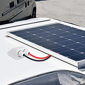 PNGKNYOCN ABS Solar Double Cable Entry Gland IP68 Waterproof,Cable with Maximum Outer Diameter of 8mm is Allowed to Pass Through,for Solar Project on Rv, Campervan, Boat (White)