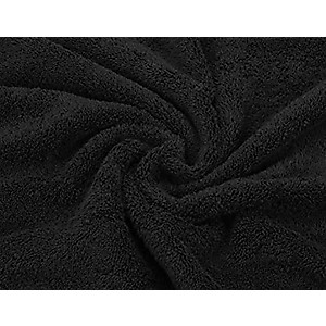 American Soft Linen Luxury 6 Piece Towel Set, 2 Bath Towels 2 Hand Towels 2 Washcloths, 100% Turkish Cotton Towels for Bathroom, Black Towel Sets