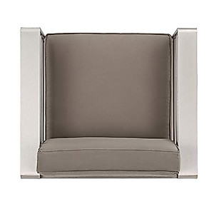 Christopher Knight Home Cape Coral Outdoor Aluminum Club Chairs with Water Resistant Cushions, Khaki (Pack of 2)