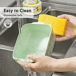 BUYDEEM Ceramic Food Storage Container with Airtight Lid, 28 oz Bento Lunch with Airlock Lid, Stackable Bento Box Microwaveable, Reusable and Dishwasher Safe, for Office Work and Travel, Cozy Greenish