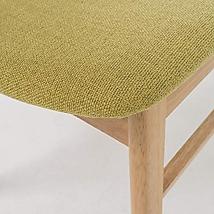 Christopher Knight Home Lucious Fabric / Oak Finish Dining Chairs, 2-Pcs Set, Green Tea