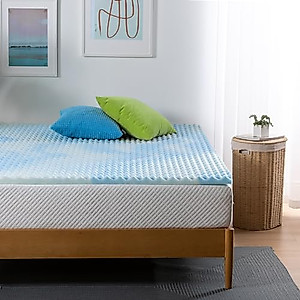 ZINUS 1.5 Inch Swirl Gel Cooling Memory Foam Mattress Topper, Smaller, More Convenient WonderBox Packaging, Cooling, Airflow Design, CertiPUR-US Certified, Full