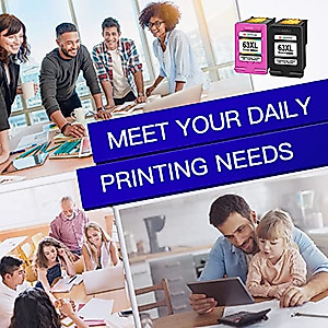 GPC Image Remanufactured Ink Cartridge Replacement for HP 63XL 63 XL Compatible with Officejet 5252 5255 5258 4650 4655 Envy 4520 4516 Deskjet 1112 2130 3634 3632 2132 Printer Tray(1 Black, 1 Color)