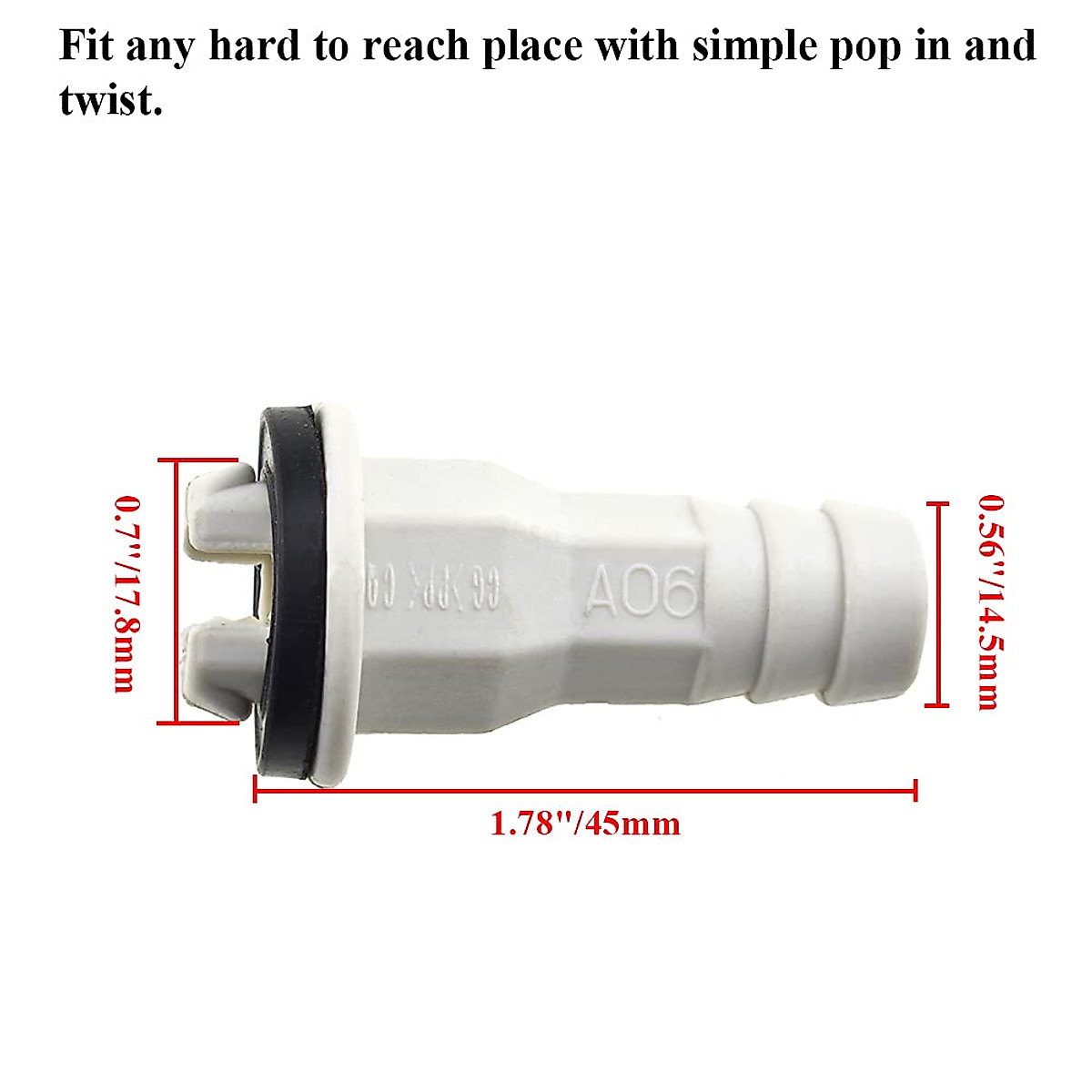 Auleswet 3/5 inch(15mm) Air Conditioner Drain Hose Connector Conduct Condensate Plug Teeth Seal Washer Elbow Fitting Quality Plastic Easy Install Grey 2 Pieces for Window AC Unit Mini Split Frigidaire