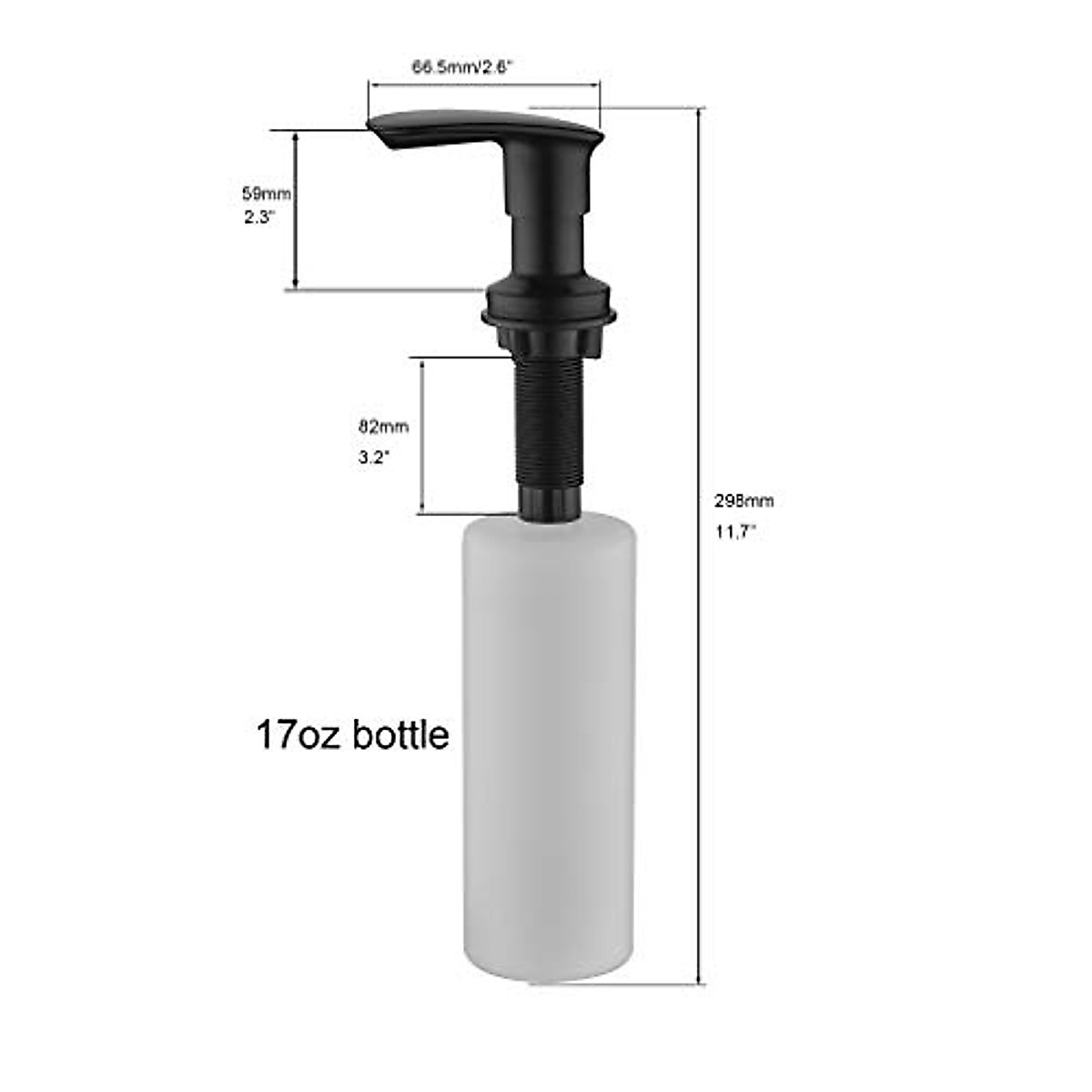 WENKEN Soap Dispenser, Stainless Steel Kitchen Sink Soap Dispenser Built in Hand Soap Dispenser Pump Large Capacity 17 OZ Bottle Zinc Alloy Nozzle Brushed Nickel