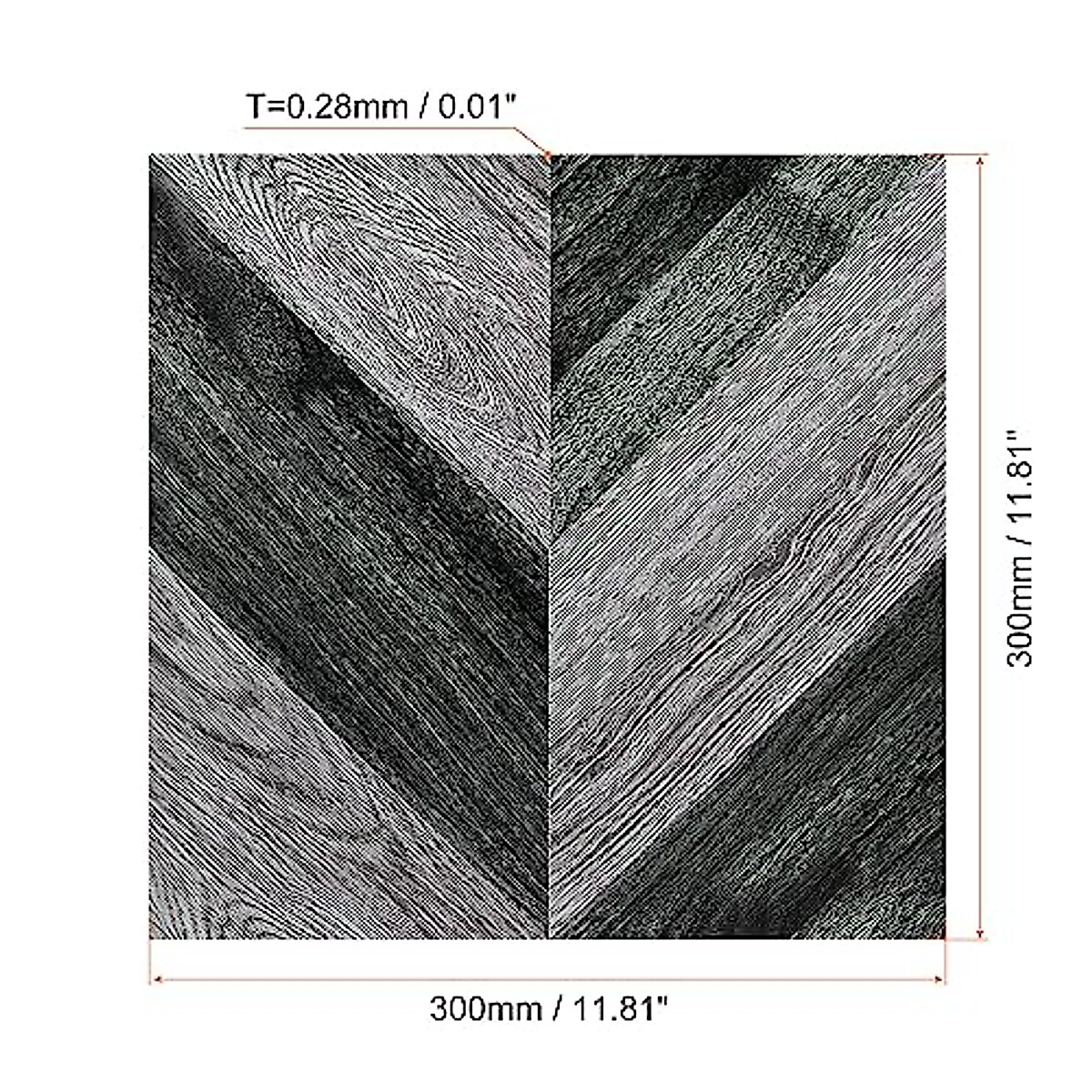 uxcell Peel and Stick Floor Wall Tiles Sticker, 10Pcs 12"x12" Self-Adhesive Wood Grain Floor Stickers Matte Frosted Flooring Tiles for Kitchen Bathroom and Home Decor, Dark Grey