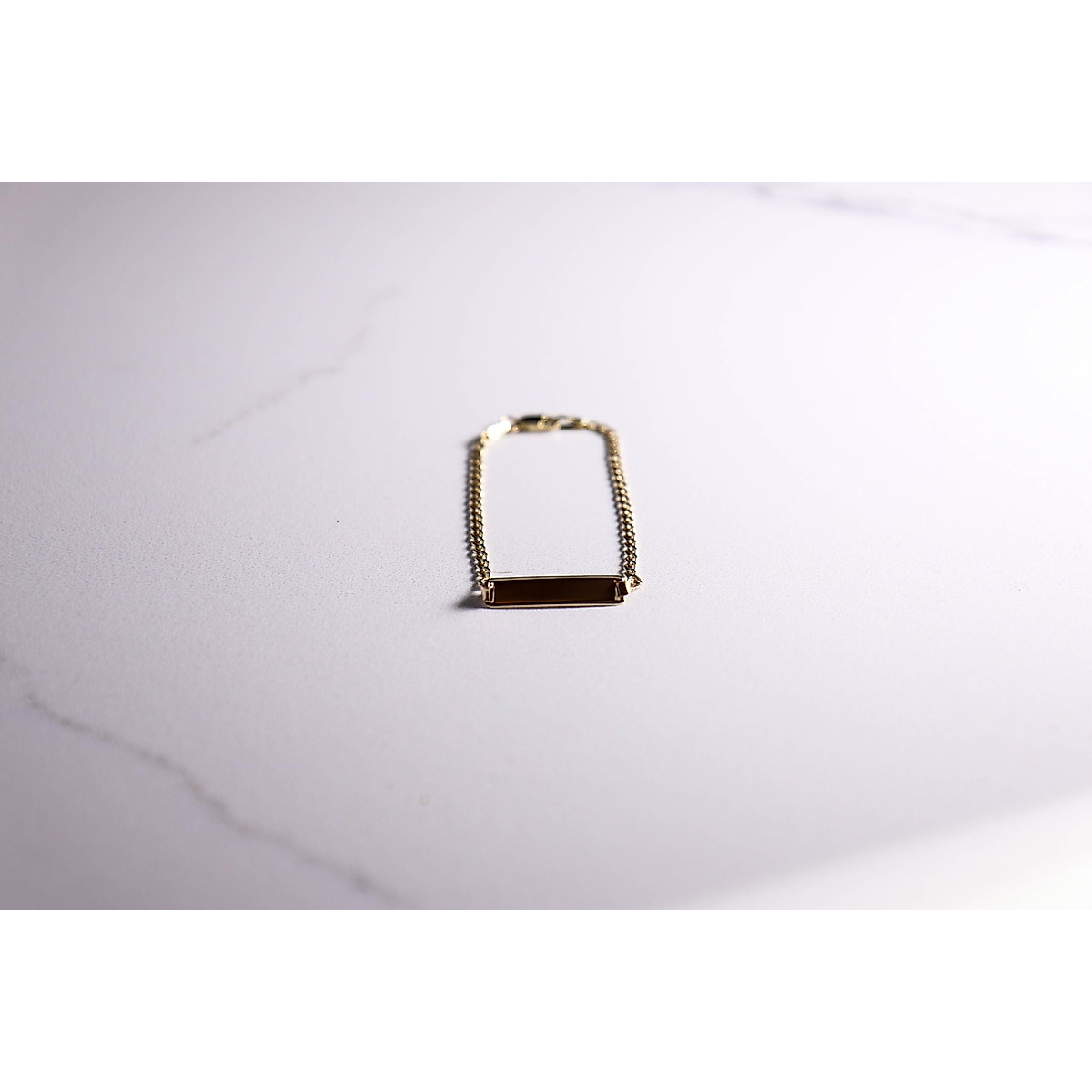 Brilliant Bijou 14k Semi-Solid Polished Cuban ID Bracelet