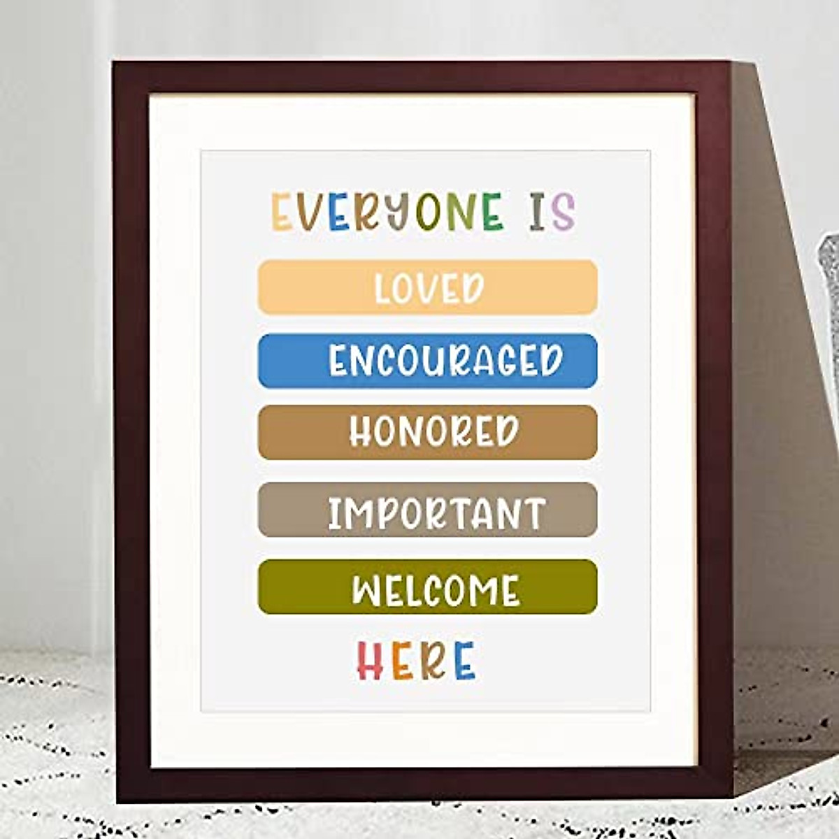 All Are Welcome, Classroom Decorations, Playroom Decor , Classroom Poster and Quotes, Boho Wall Art, Everyone Is Welcome Here, Office Wall Art, 8×10 inches (NO FRAME)
