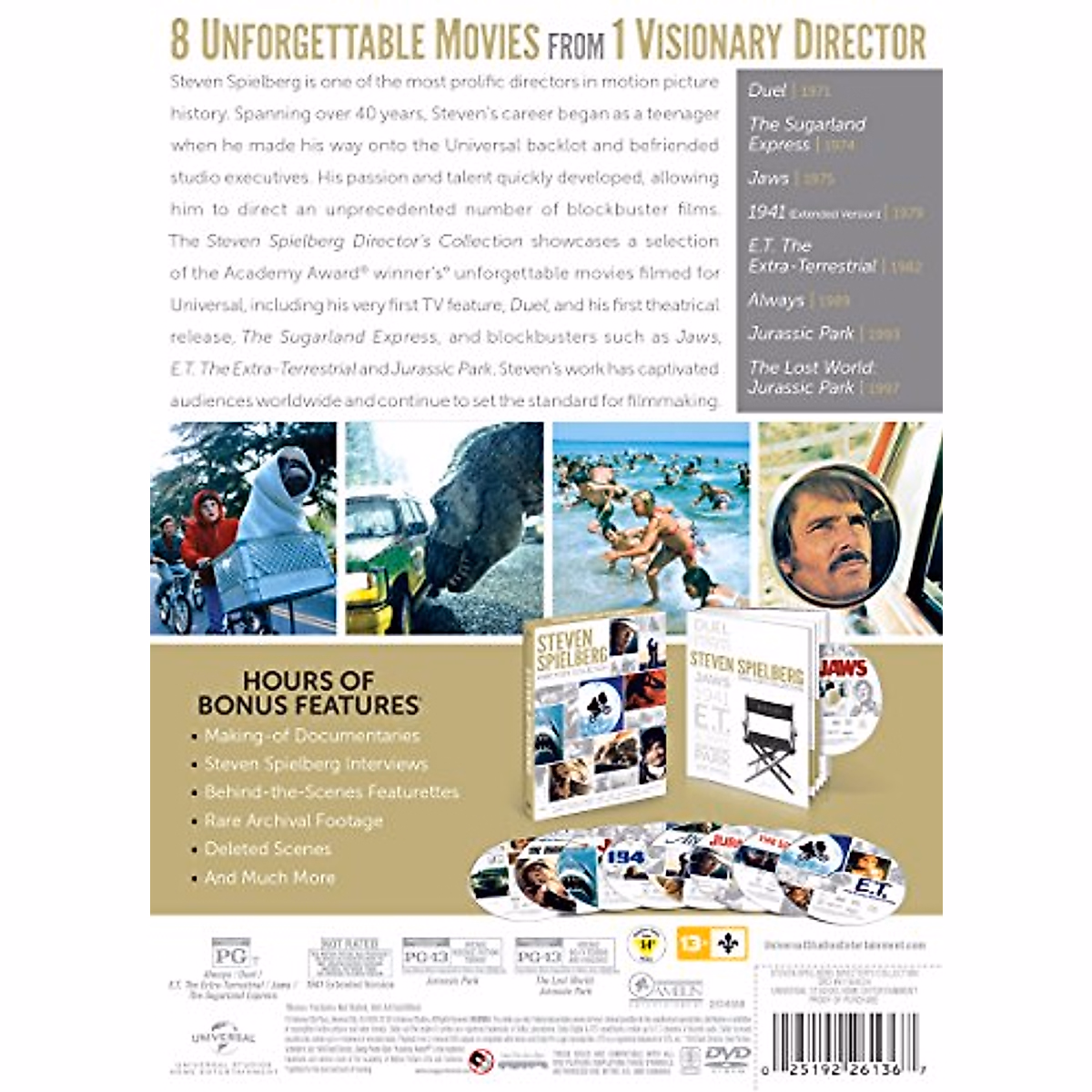 Steven Spielberg Director's Collection (Jaws / E.T. The Extra-Terrestrial / Jurassic Park / The Lost World: Jurassic Park / Duel / The Sugarland Express / 1941 / Always)