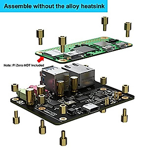 Raspberry Pi Zero 2/2W Heatsink Kit Raspberry Pi Zero Ethernet Expansion Board Raspberry Pi Zero DAC Input/Ouput Support All Raspberry Pi System