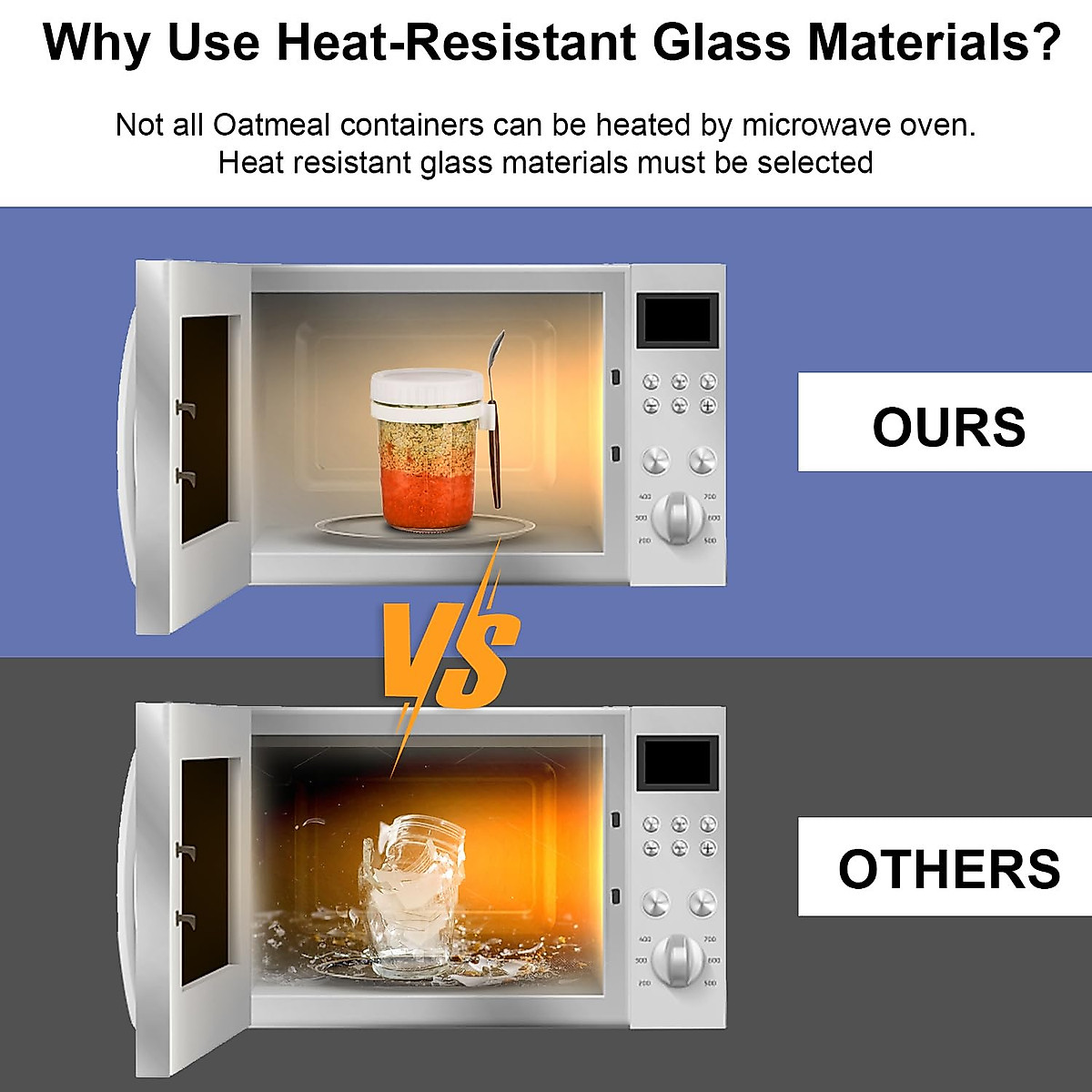 KITOENTI Overnight Oats Containers with Lids and Spoon, 4 Pack 16 Oz Mason Jars, Glass Container for Overnight Oats Leak Proof Oatmeal Container Great for Milk, Cereal, Fruit