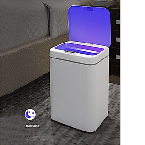 Generic Automatic Trash Can,4.2Gallon Self-Sealing and Self-Changing Smart Trash Can, Rechargeable Touchless Motion Sensor Trash Bin with lid for Bathroom Kitchen Office Bedroom (White, 16L)