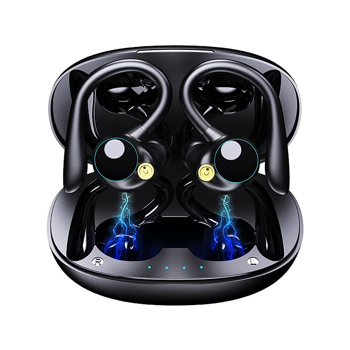 QLXAQLX True Wireless Earbuds via Bluetooth,Running,Working, Headphones,Waterproof and Dust Resistant, up to 50h Battery Life, Black