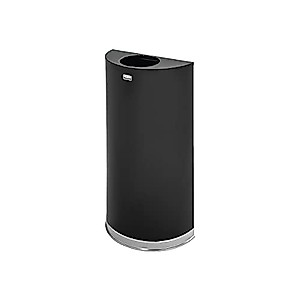 Rubbermaid Commercial So1220plbk Half Round Receptacles,7-Inch D,12 Gallon,18-Inch X9-Inch X32-Inch,Bk/Ce