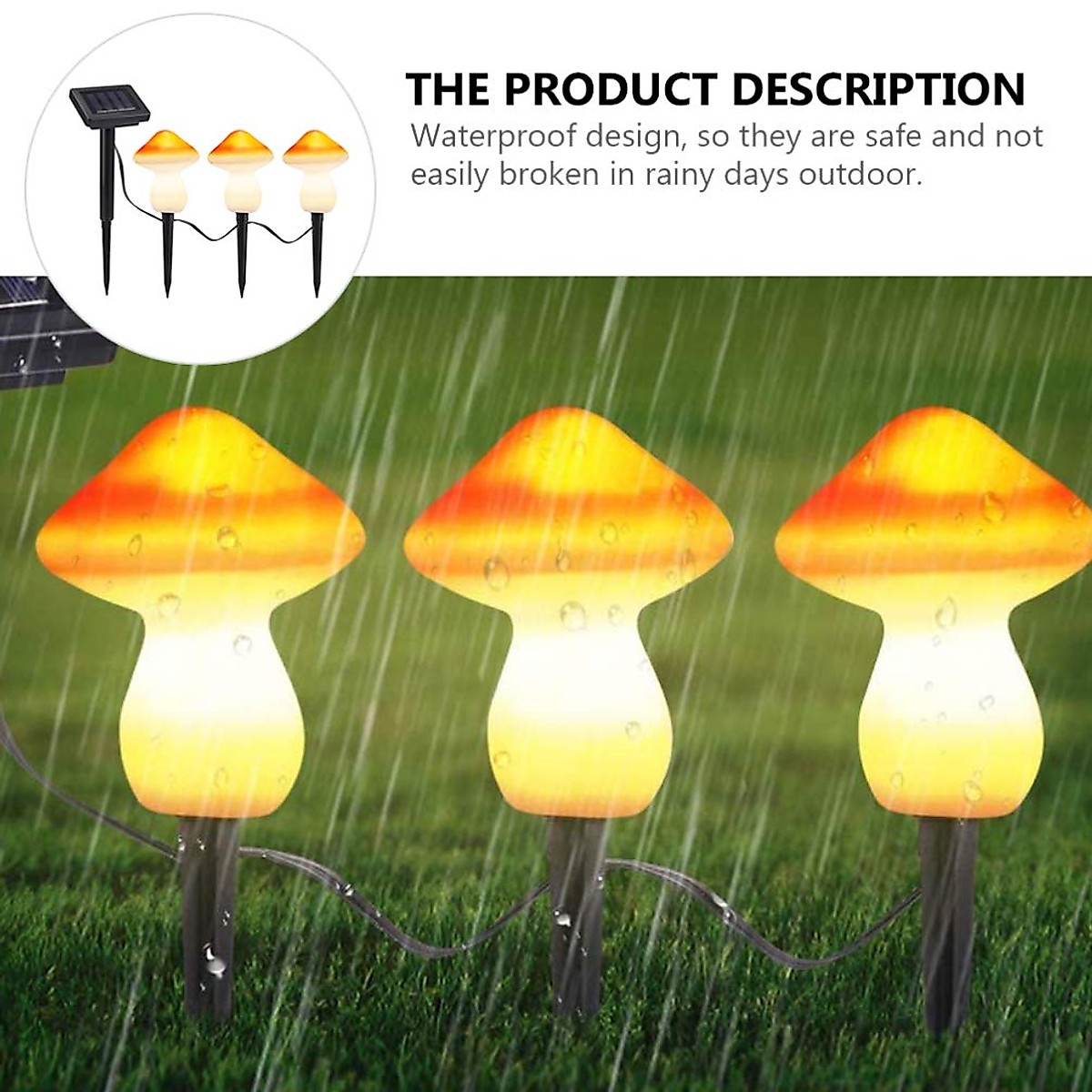 Mobestech Solar Mushroom Lights Solar Powered Twinkle Fairy Lights LED Outdoor String Lamp for Home Yard Patio Garden Decorations
